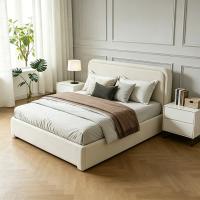 China Modern Home Bedroom King Bed with Soft Upholstered Headboard for sale