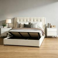 China Luxury Style Wooden King Bed with Under Bed Storage Design for sale