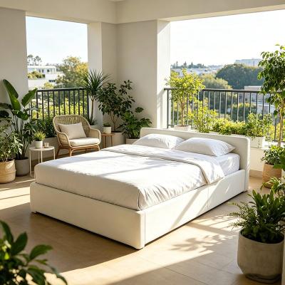China Sleek Luxury King Bed with Wooden Frame and Storage Space for sale