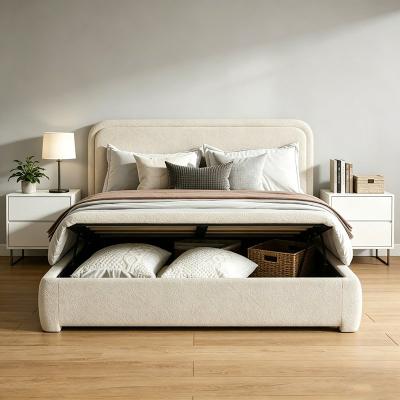 China Premium King Size Bed with Wooden Structure and Hydraulic Storage for sale
