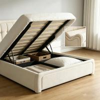 China Luxury Wooden King Bed with Storage for Modern Living Spaces for sale