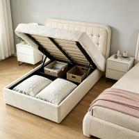China Modern Home King Bed with Upholstered Headboard and Storage for sale