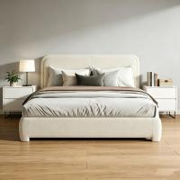 China Premium Upholstered King Bed with Wooden Base and Storage for sale