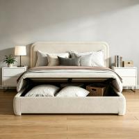 China Wooden King Bed Frame with Convenient Under-Bed Storage for sale
