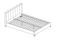 China Modern Light Luxury Velvet Upholstered Metal-Leg Solid Wood Slat Chinese-Made Double Bed for sale