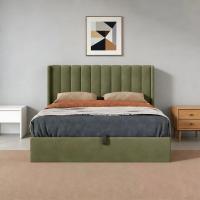 China Lift up Storage Platform Bed with Wingback Headboard for sale