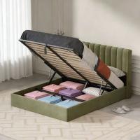 China Lift up Storage Platform Bed with Wingback Headboard for sale