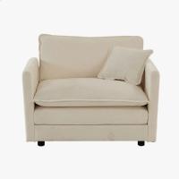China Modern Single-Seat Beige Upholstered Sofa for Living Room for sale