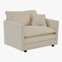 China Modern Single-Seat Beige Upholstered Sofa for Living Room for sale