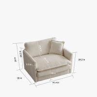 China Modern Single-Seat Beige Upholstered Sofa for Living Room for sale