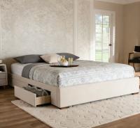China Modern and Contemporary Fabric Upholstered 4-Drawer Platform Storage Bed Frame for sale