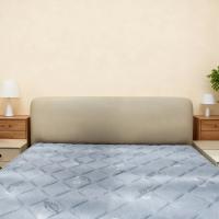 China Light Brown Minimalist Leather Bed with Smooth Curved Headboard for sale