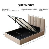 China Hydraulic Lift up Storage Upholstered Platform Bed for sale