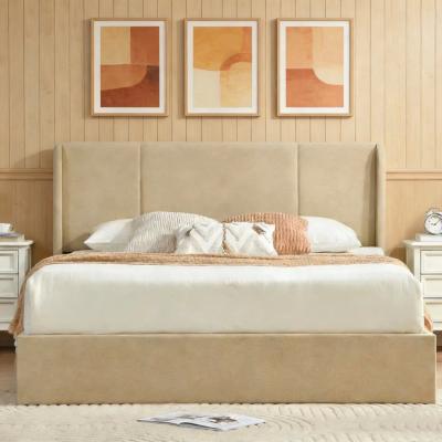 China High Quality European Style Fabric Upholstered Bed Double King Queen Size Bedroom Bed for sale