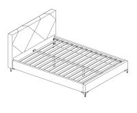 China Modern Minimalist White Upholstered Metal-Leg Solid Wood Slat Chinese-Made Double Bed for sale