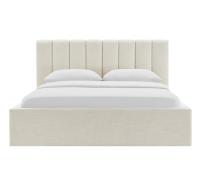 China Modern Style Double Bed with Grey Leather Headboard for sale