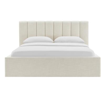 China Modern Style Double Bed with Grey Leather Headboard for sale