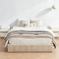 China Minimalist Linen Upholstered Storage Bed Frame for sale