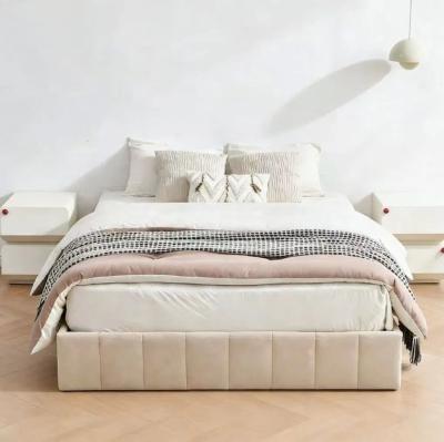 China Minimalist Linen Upholstered Storage Bed Frame for sale