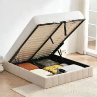 China Minimalist Linen Upholstered Storage Bed Frame for sale