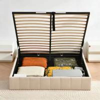 China Minimalist Linen Upholstered Storage Bed Frame for sale