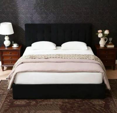 China Cozy Black Upholstered Ottoman Bed with Hidden Storage for sale
