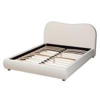 China Cozy Boucle Upholstered Platform Bed with Headboard for sale