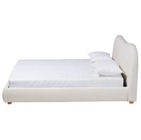 China Cozy Boucle Upholstered Platform Bed with Headboard for sale