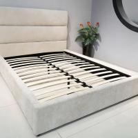 China Modern Upholstered Gas Lift Storage Bed - White Fabric Queen Size for sale