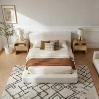 China Contemporary Upholstered Platform Bed with Underbed Storage for sale