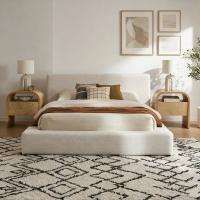 China Contemporary Upholstered Platform Bed with Underbed Storage for sale