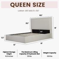 China Minimalist Light Grey Upholstered Storage Bed for sale