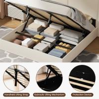 China Minimalist Light Grey Upholstered Storage Bed for sale