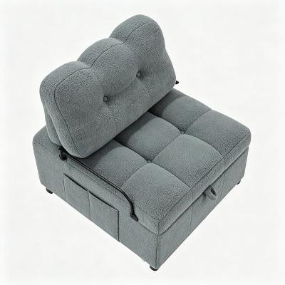 China Compact Tufted Teddy Chair Bed for Narrow-Space Living Environments for sale