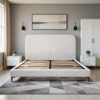 China Soft Textured Upholstered Bed Offers Plush Comfort and Timeless Style for Modern Bedrooms for sale