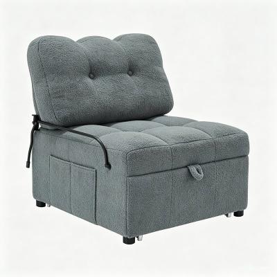 China Guest-Ready Convertible Teddy Bed with Under-Chair Storage Design for sale