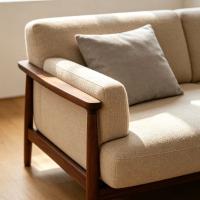 China Gentle Creamy Fabric Sofa, Cloud Style, Soft and Cozy Deep-Seating Sofa for The Living Room for sale