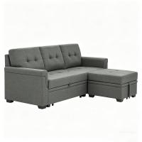 China Built-in Storage Compartment Linen Sofa Bed for Overnight Guest Accommodation for sale