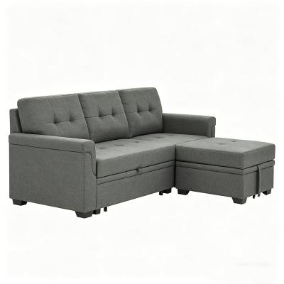 China Built-in Storage Compartment Linen Sofa Bed for Overnight Guest Accommodation for sale