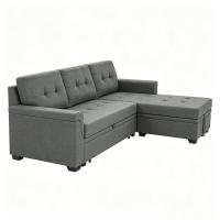 China Dual Storage Box Linen Sleeper Sofa Bed for Small Living Area Decoration for sale