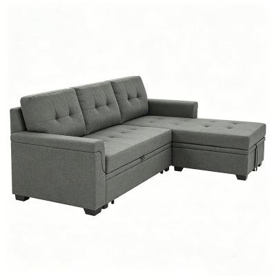 China Dual Storage Box Linen Sleeper Sofa Bed for Small Living Area Decoration for sale