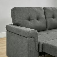 China Side Cup Holder Linen Convertible Sofa Bed for Leisure Living Room Furniture for sale