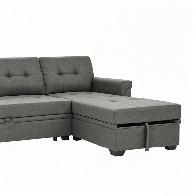 China Built-in Armrest Cup Holder Fabric Sleeper Sofa Bed for Family Daily Relax for sale