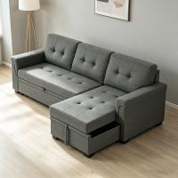 China Built-in Armrest Cup Holder Fabric Sleeper Sofa Bed for Family Daily Relax for sale