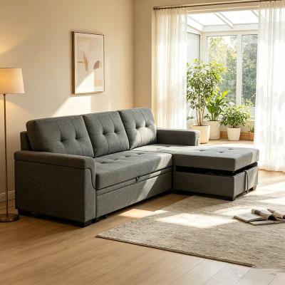 China Multi Function Armrest Cup Holder Tufted Sleeper Sofa Bed for Rental Houses for sale