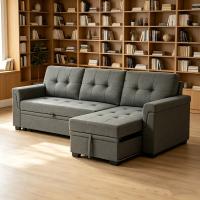 China Multi Function Armrest Cup Holder Tufted Sleeper Sofa Bed for Rental Houses for sale