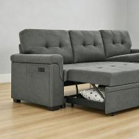 China Double Arm Cup Holders Linen Pull out Sofa Bed for Holiday Home Interior for sale