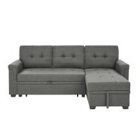 China Ergonomic Armrest Cup Tray Fabric Sofa Bed for Limited Space Studio Homes for sale