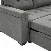 China Ergonomic Armrest Cup Tray Fabric Sofa Bed for Limited Space Studio Homes for sale
