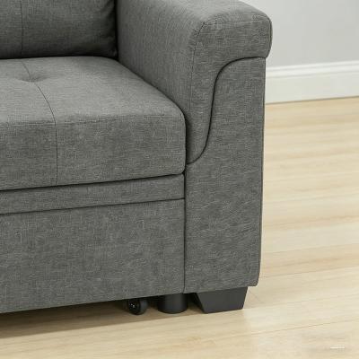 China Dual Arm Drink Storage Slots Tufted Sleeper Sofa Bed for Vacation Cottages for sale
